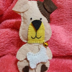 Easy Beginner Sewing Pattern, Felt Dog Pattern, Felt Dog Replica, Felt ...