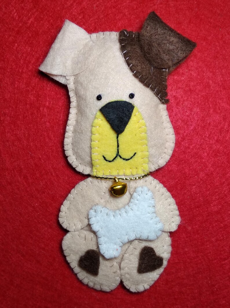 Easy Beginner Sewing Pattern, Felt Dog Pattern, Felt Dog Replica, Felt ...