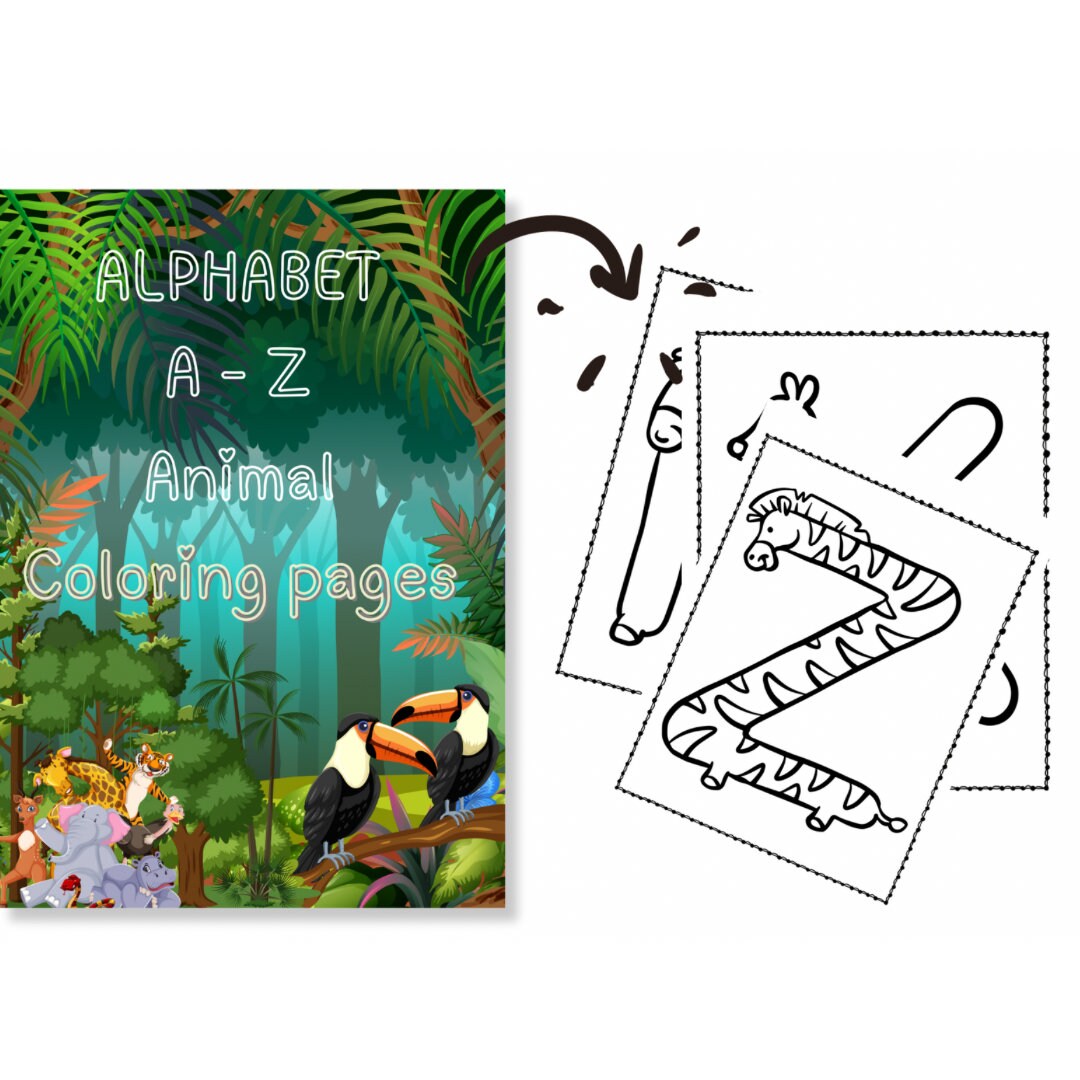 Alphabet A to Z Animal Coloring Pages 26 Pages Digital Download ...
