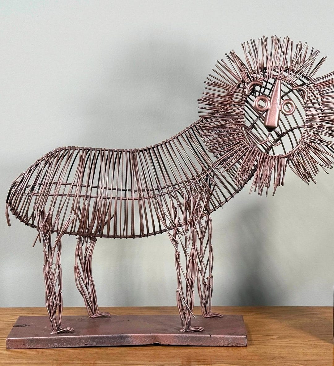 Metal Wire Lion Sculpture – Curtis Jere Inspired – Mid-century Style ...