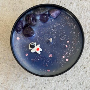 Amethyst Space Candle: Eco Glitter Soy Candle, Witchy Gift - Etsy