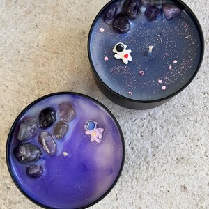 Amethyst Space Candle: Eco Glitter Soy Candle, Witchy Gift - Etsy