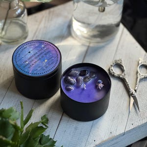 Amethyst Space Candle: Eco Glitter Soy Candle, Witchy Gift - Etsy