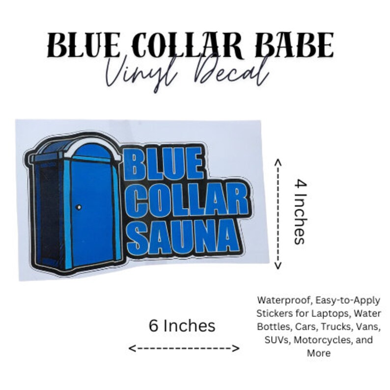 Blue Collar Sauna Vinyl Sticker Hydroflask Stickers Hard Hat Sticker ...