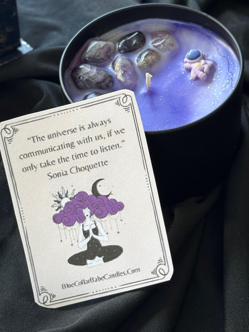 Amethyst Space Candle: Eco Glitter Soy Candle, Witchy Gift - Etsy