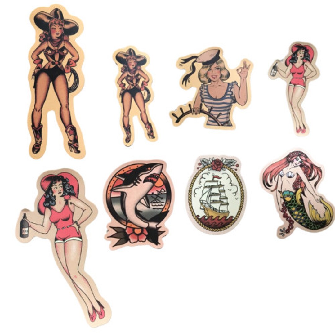 Retro Pin up Girls Sticker Bundle Pin up Stickers Hard Hat Sticker Blue Collar Gifts for Wife ...