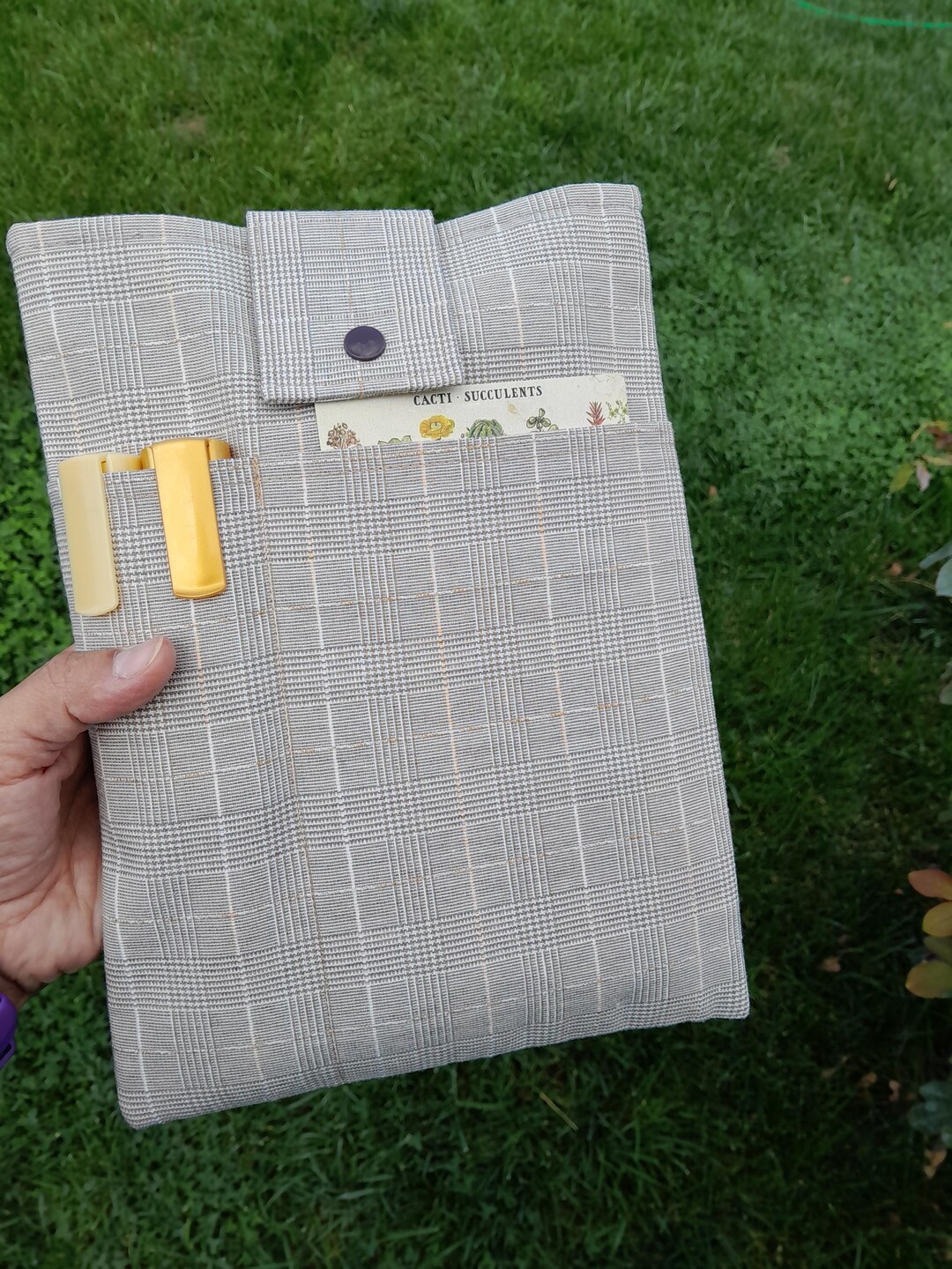 Beige Plaid Book Carrier With Extra Front Pockets | Ready to Ship |book ...