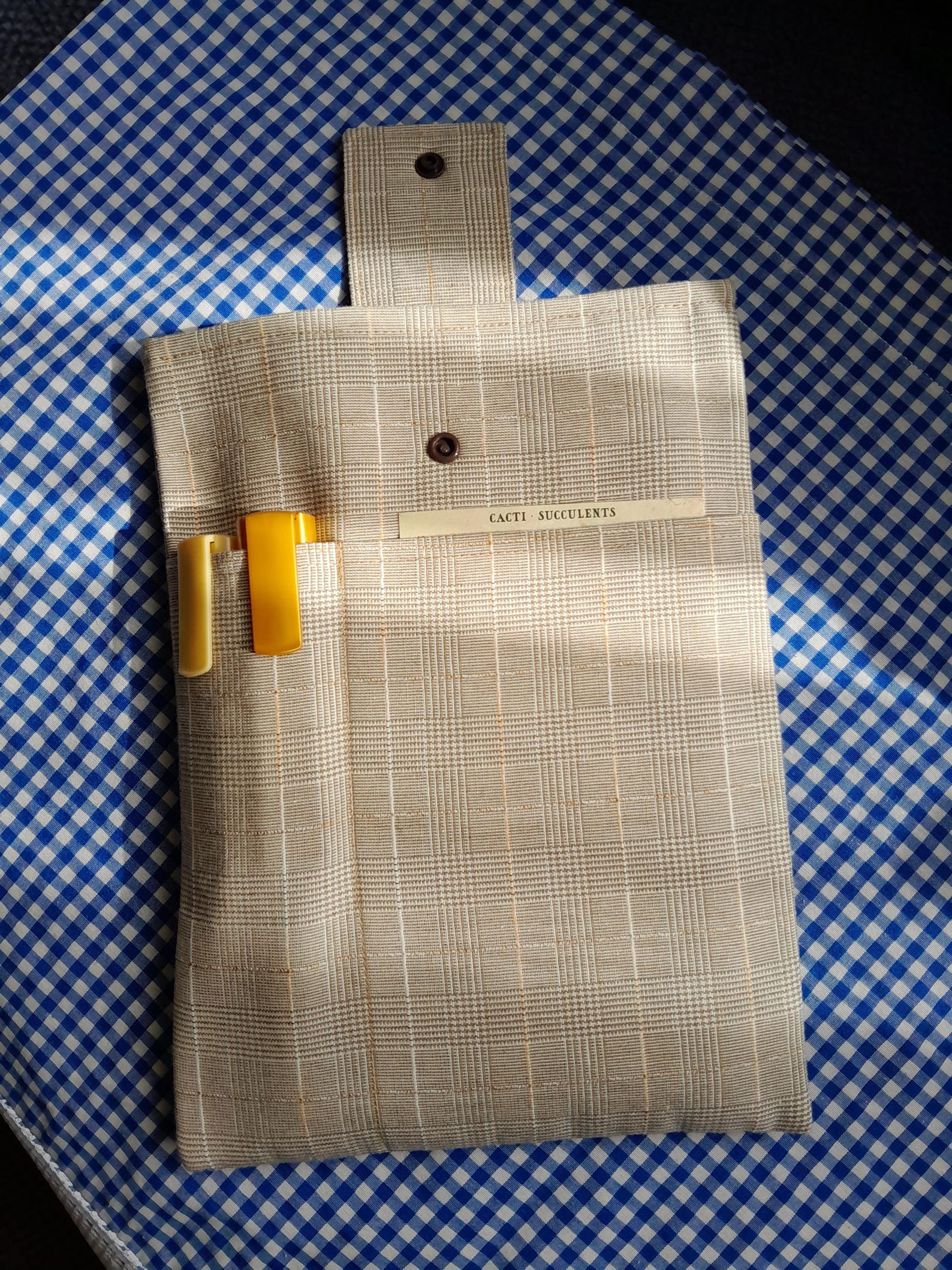 Beige Plaid Book Carrier With Extra Front Pockets | Ready to Ship |book ...