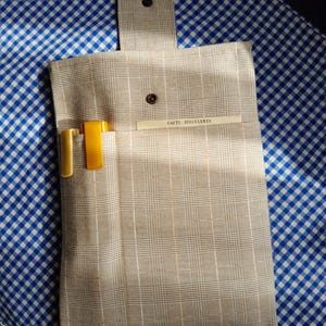 Beige Plaid Book Carrier With Extra Front Pockets | Ready to Ship |book ...