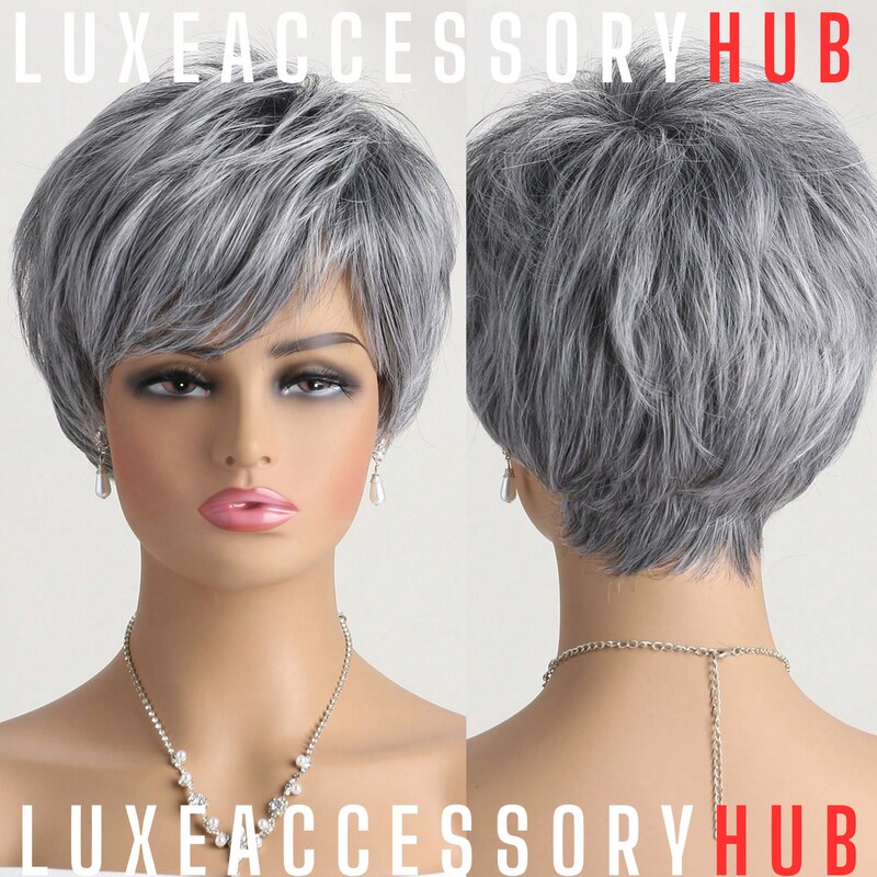 Short Gray Wig - Etsy