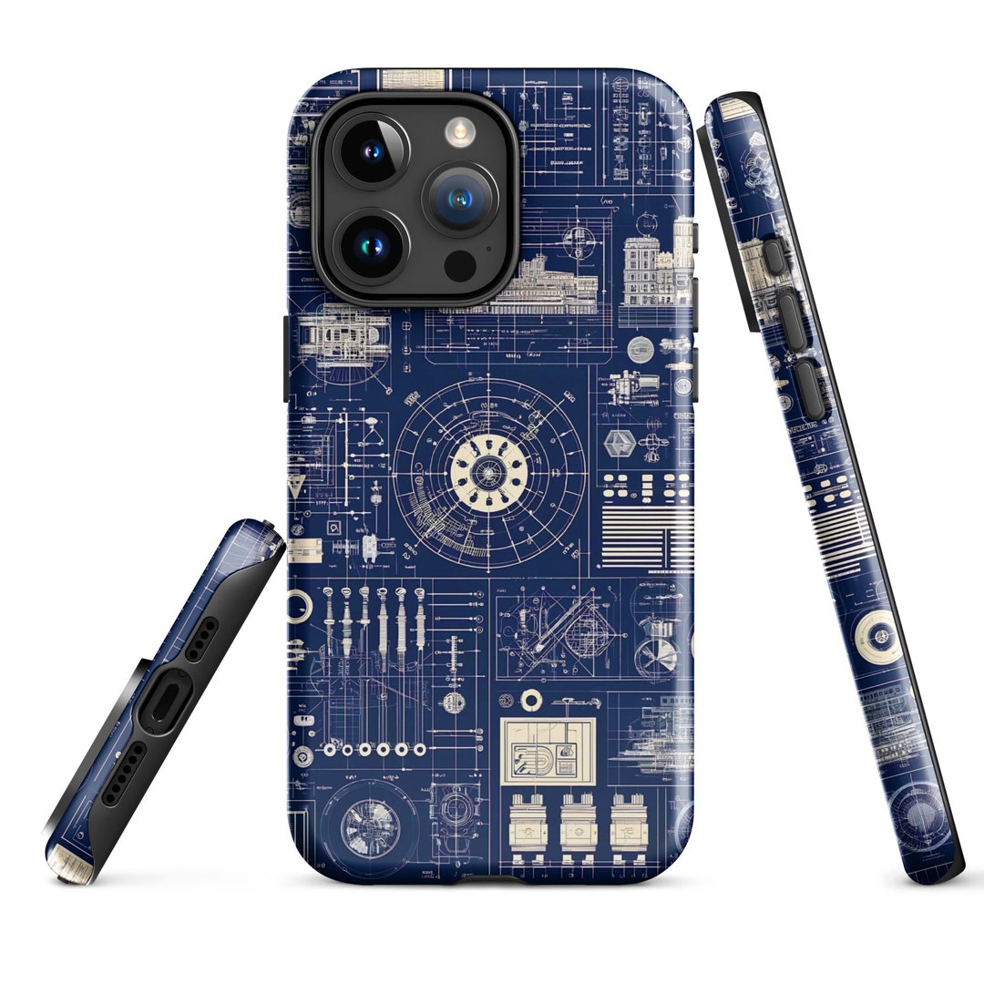 Blueprint Schematic | Tough Case Iphone® | Tech Phone Case - Etsy