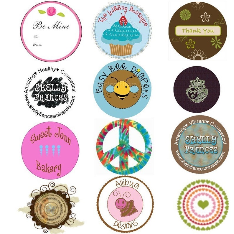 2 Round Square Sticker Tag Design 2x2 Circle Square - Etsy