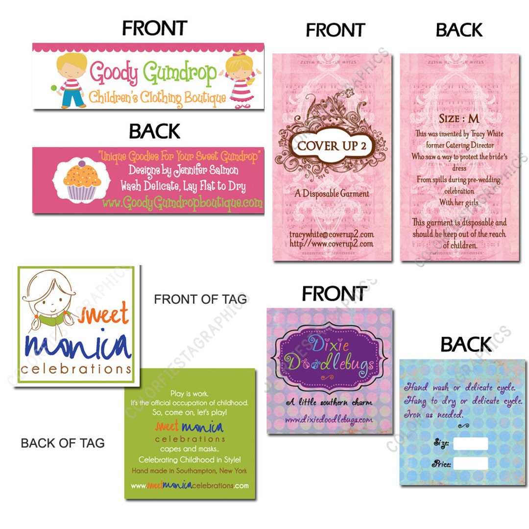 Add Backside to Business Card / Hang Tag Custom Design, Tile It on a ...