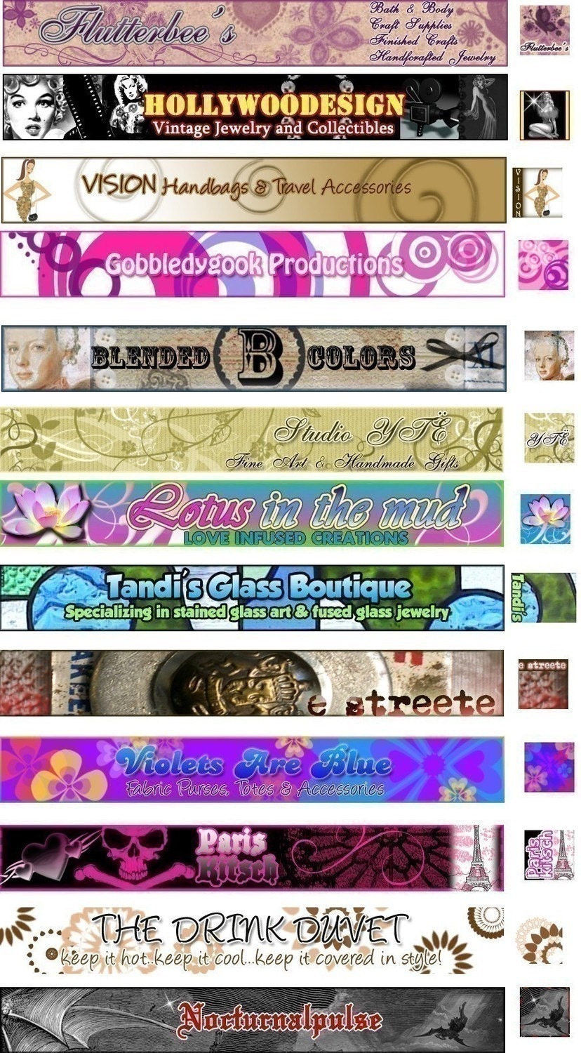 Custom Etsy Banner Design W 1 Round of Unlimited Edits - Etsy Shop ...