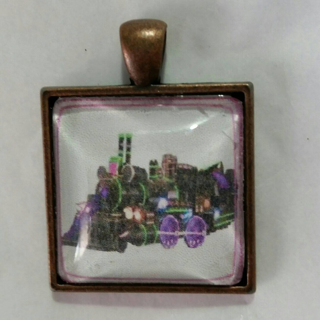 Steampunk Train Pendant Necklace: Fantasy Art Glass Dome - Etsy