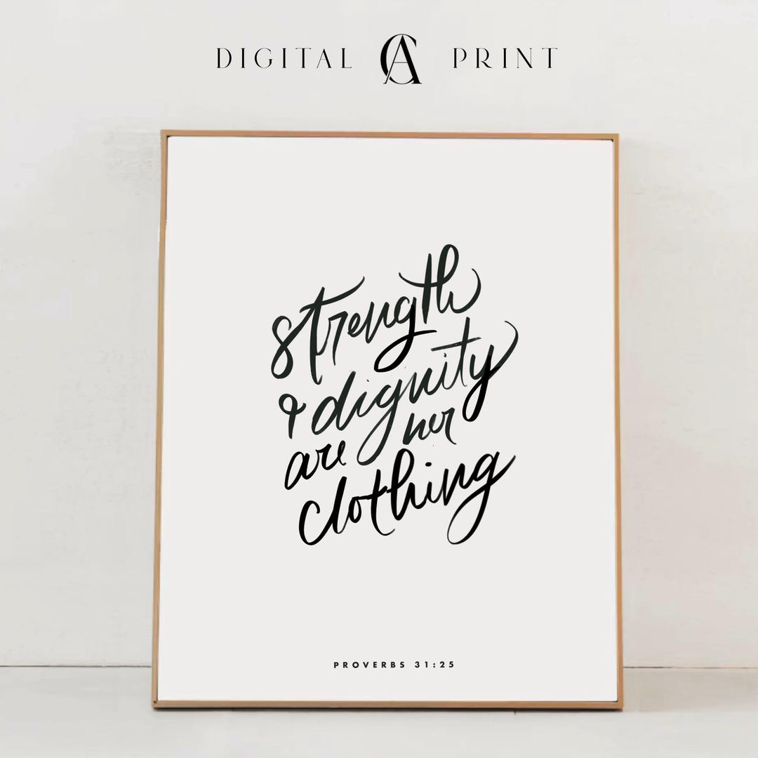 Proverbs 31:25 Calligraphy Print | Christian Girl Art (digital Print ...