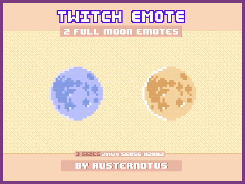Full Moon Twitch Emotes | 3 Sizes | Ready to Use | Gaming, Streaming ...