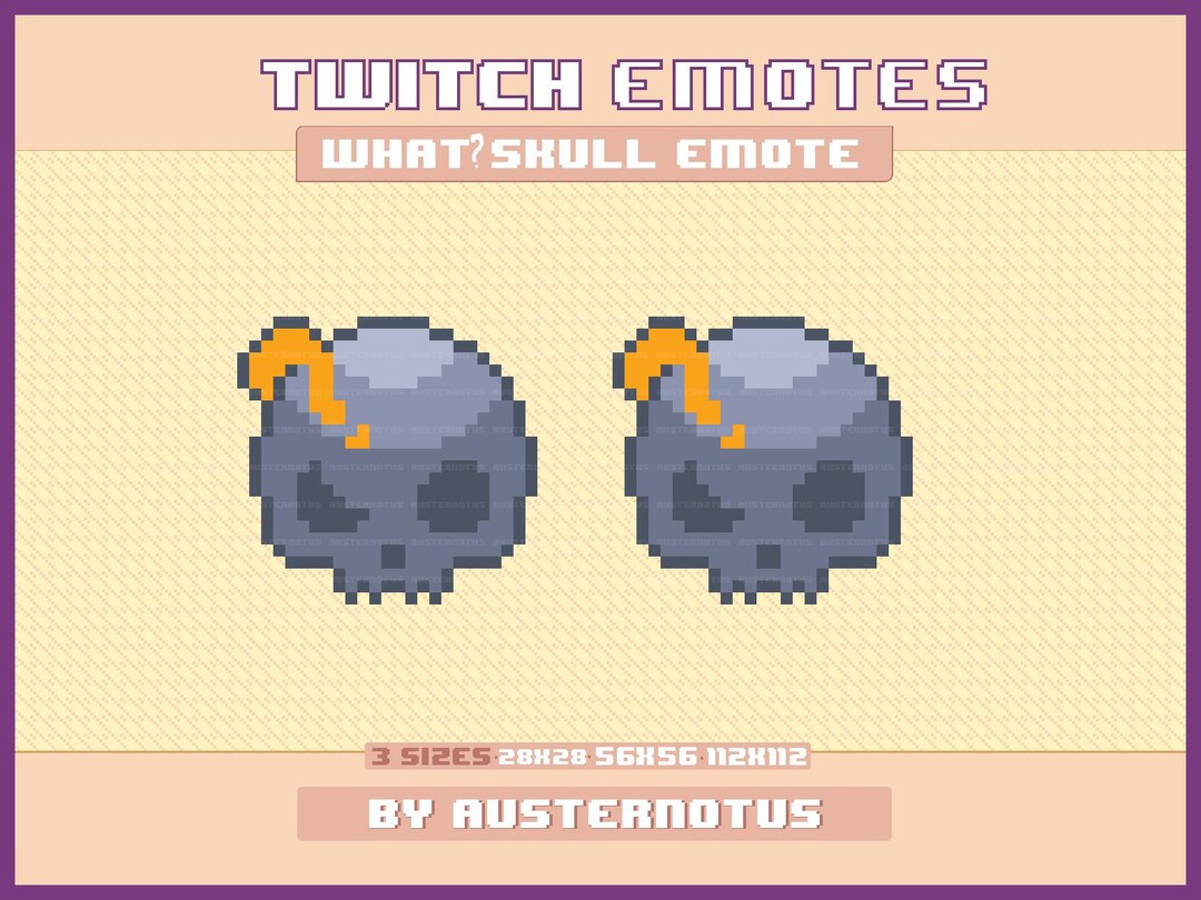 Question Skull Twitch Emote 3 Sizes Ready to Use Gaming, Streaming ...