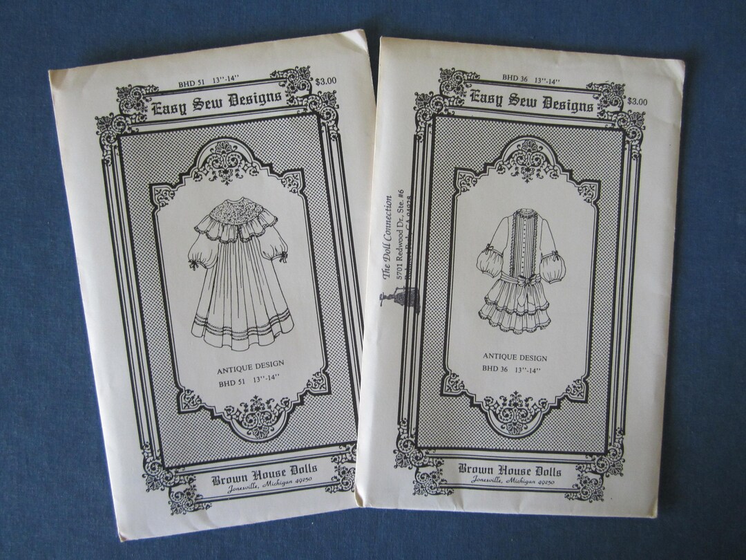 BROWN HOUSE DOLLS 13-14" Dress Patterns Both - Etsy