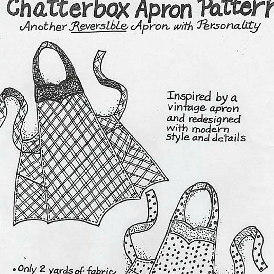 Mary Mulari REVERSIBLE CHATTERBOX APRON Takes 2 Yards Modern - Etsy