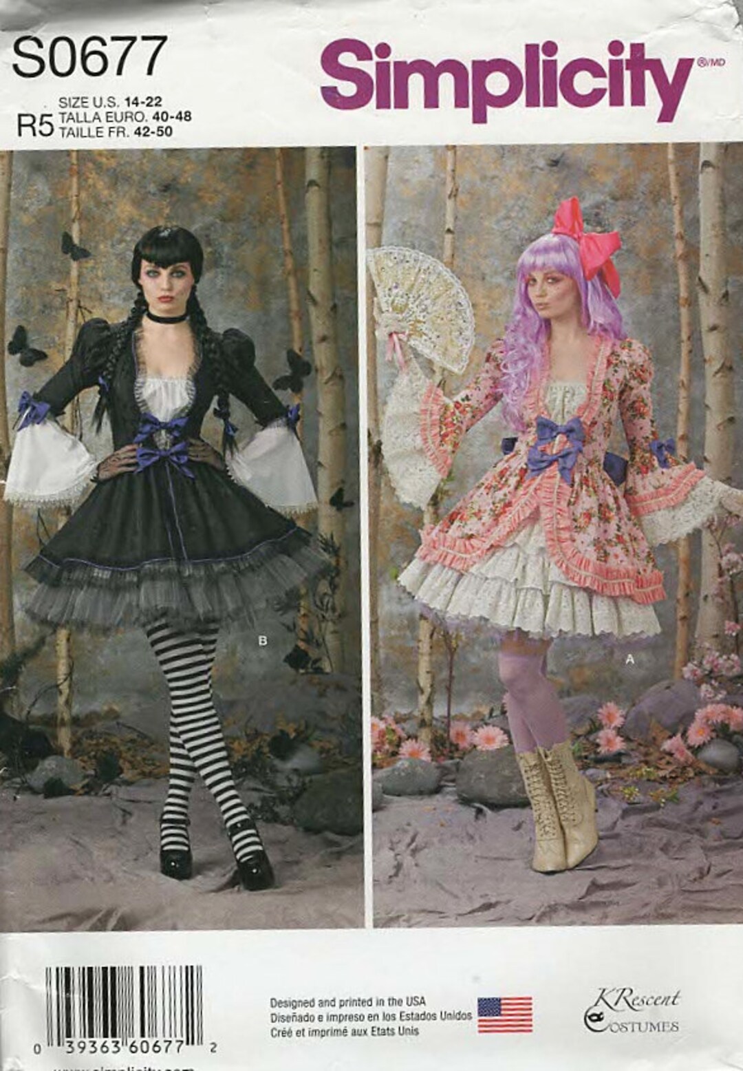 Simplicity 0677 Victorian Goth Costumes Size 14-22 ©2016 AKA - Etsy