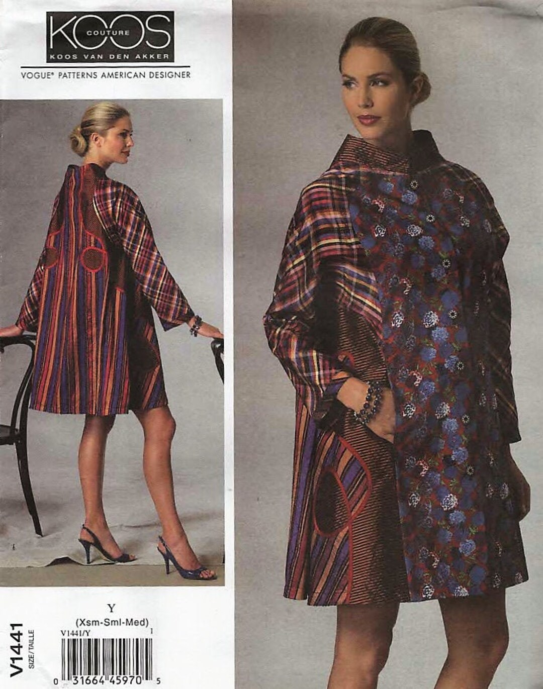 Vogue 1441 KOOS COUTURE Artistic Coat Size Xs, Sml, Med English and ...