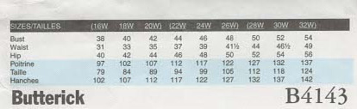 Butterick 4143 TOPS & SKIRTS Sizes 22W 24W 26W ©2004 - Etsy