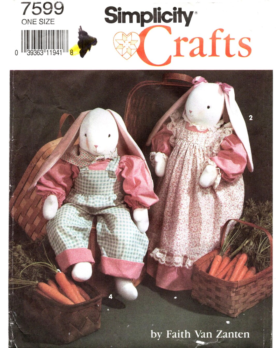 Simplicity 7599 FAITH VAN ZANTEN 28" Bunny & Wardrobe ©1991 - Etsy