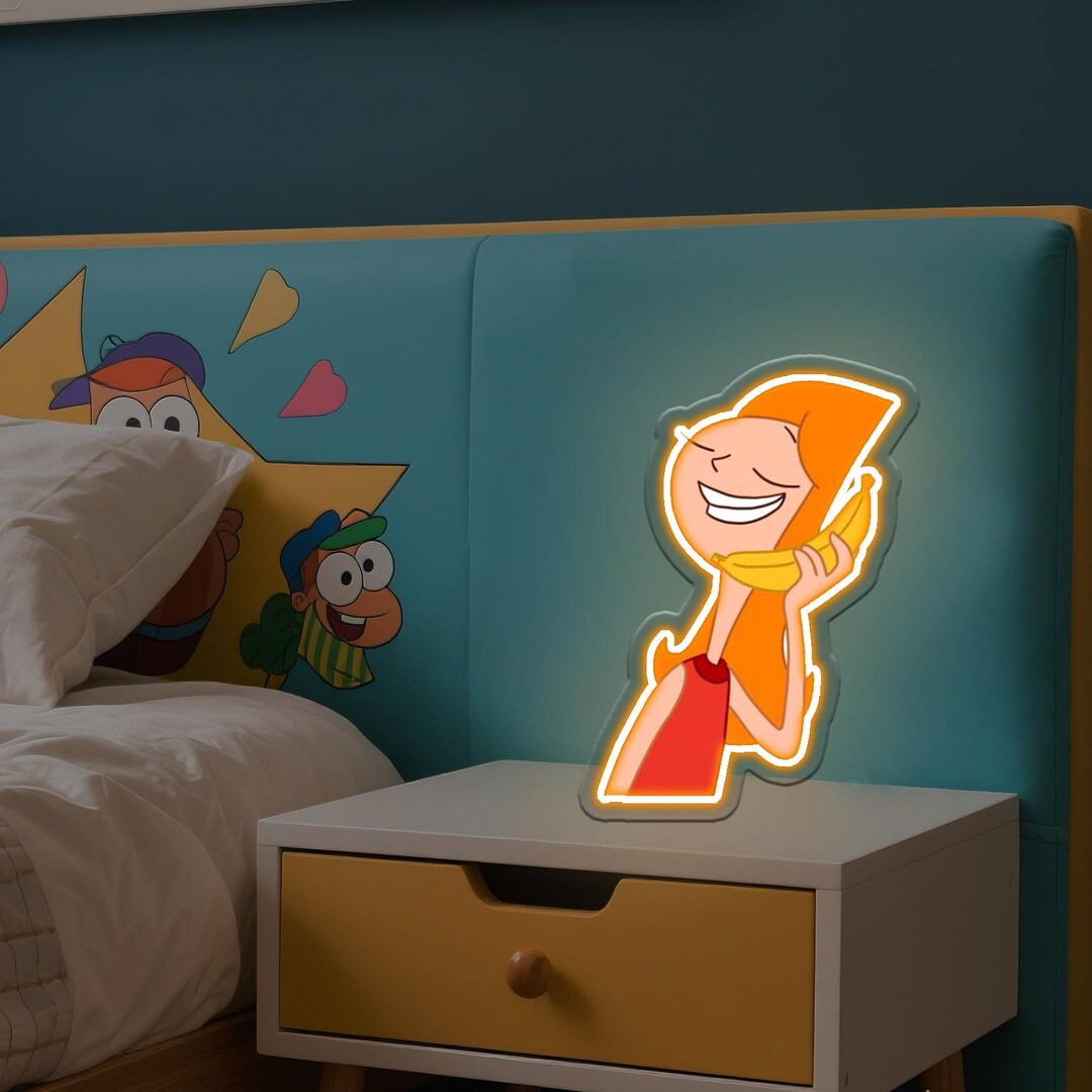 Cartoon Sister Neon Sign,candace With Banana Neon Light,home Bedroom ...