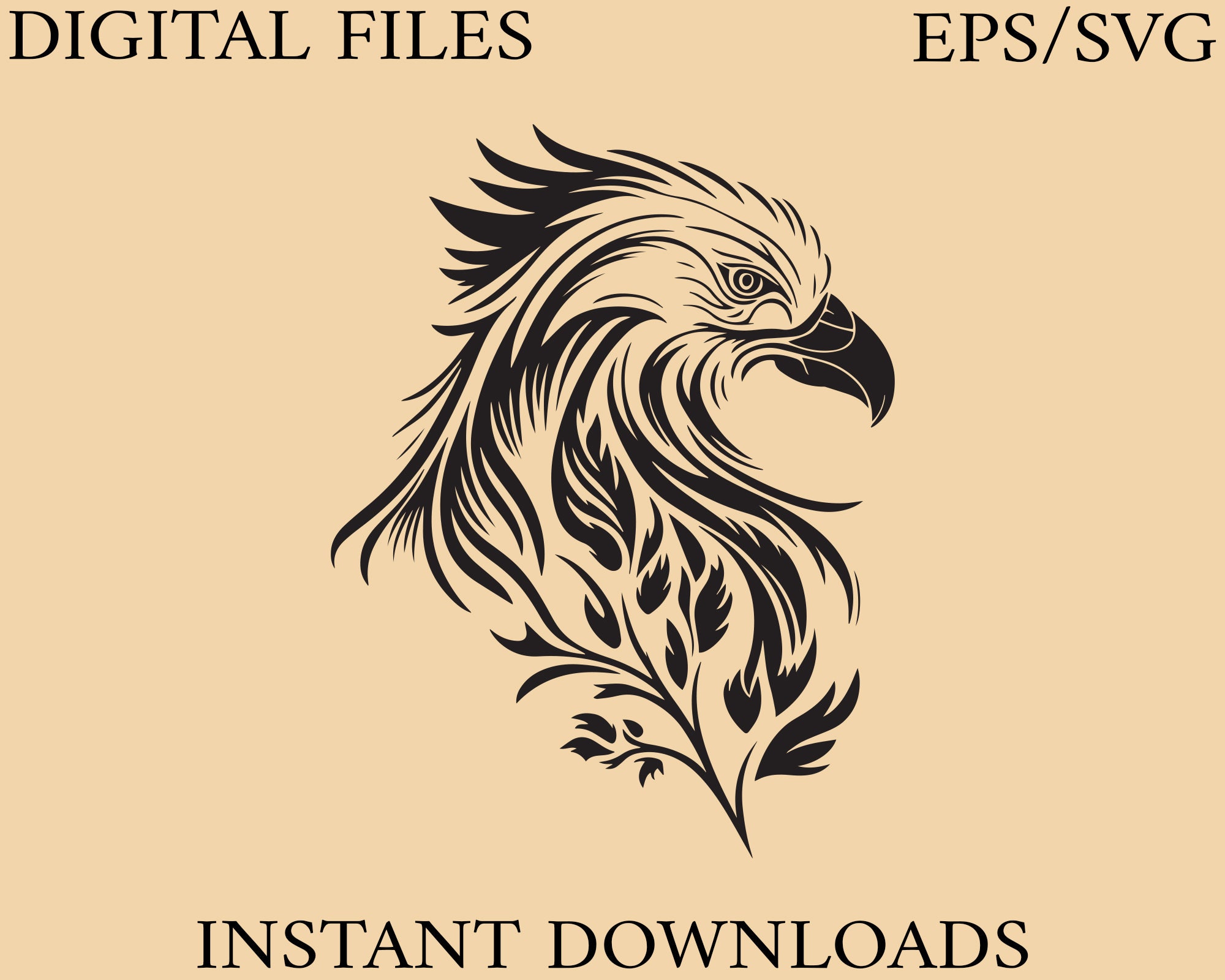 Ornamental Eagle Svg Boho Eagle Svg Shaggy Eagle Svg Flying Eagle Svg ...