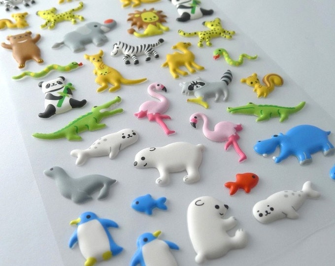 Cute Puffy Japanese Stickers Animal Fun Day at the Zoo 1135 by Mind ...