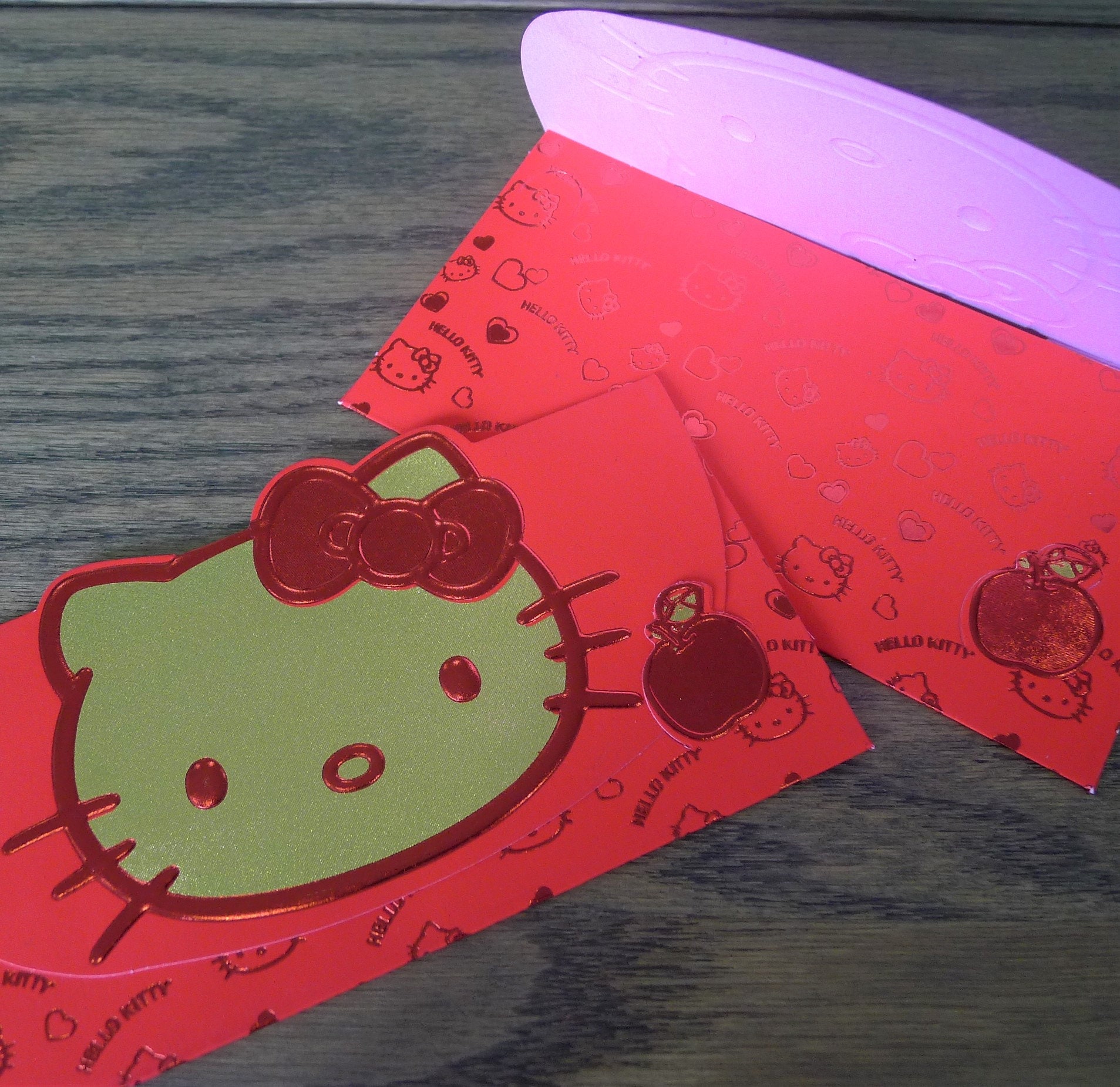 Hello Kitty Die Cut Embossed With Foil Finish Wedding/birthday Cash ...