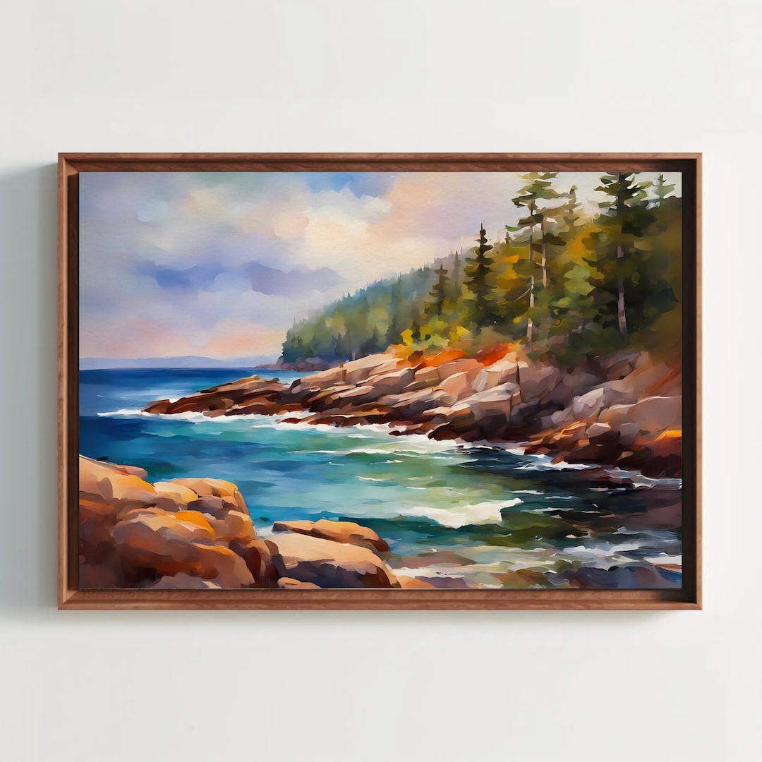 Acadia National Park Watercolor Painting, Watercolor Print, National ...