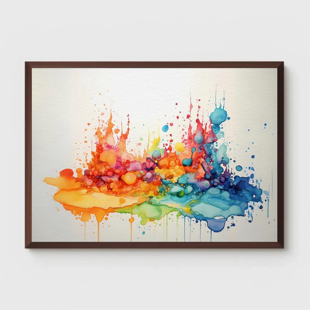 Subtle Splatter Watercolor Painting, Watercolor Print, Color Splash ...