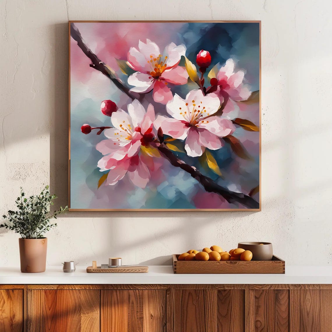 Cherry Blossom Watercolor Painting, Watercolor Print, Sakura Painting ...