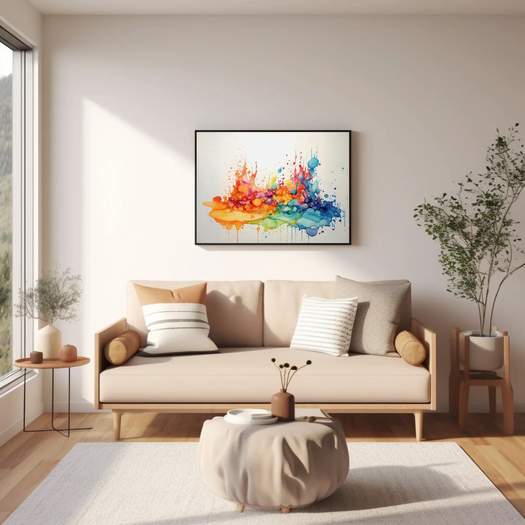 Subtle Splatter Watercolor Painting, Watercolor Print, Color Splash ...