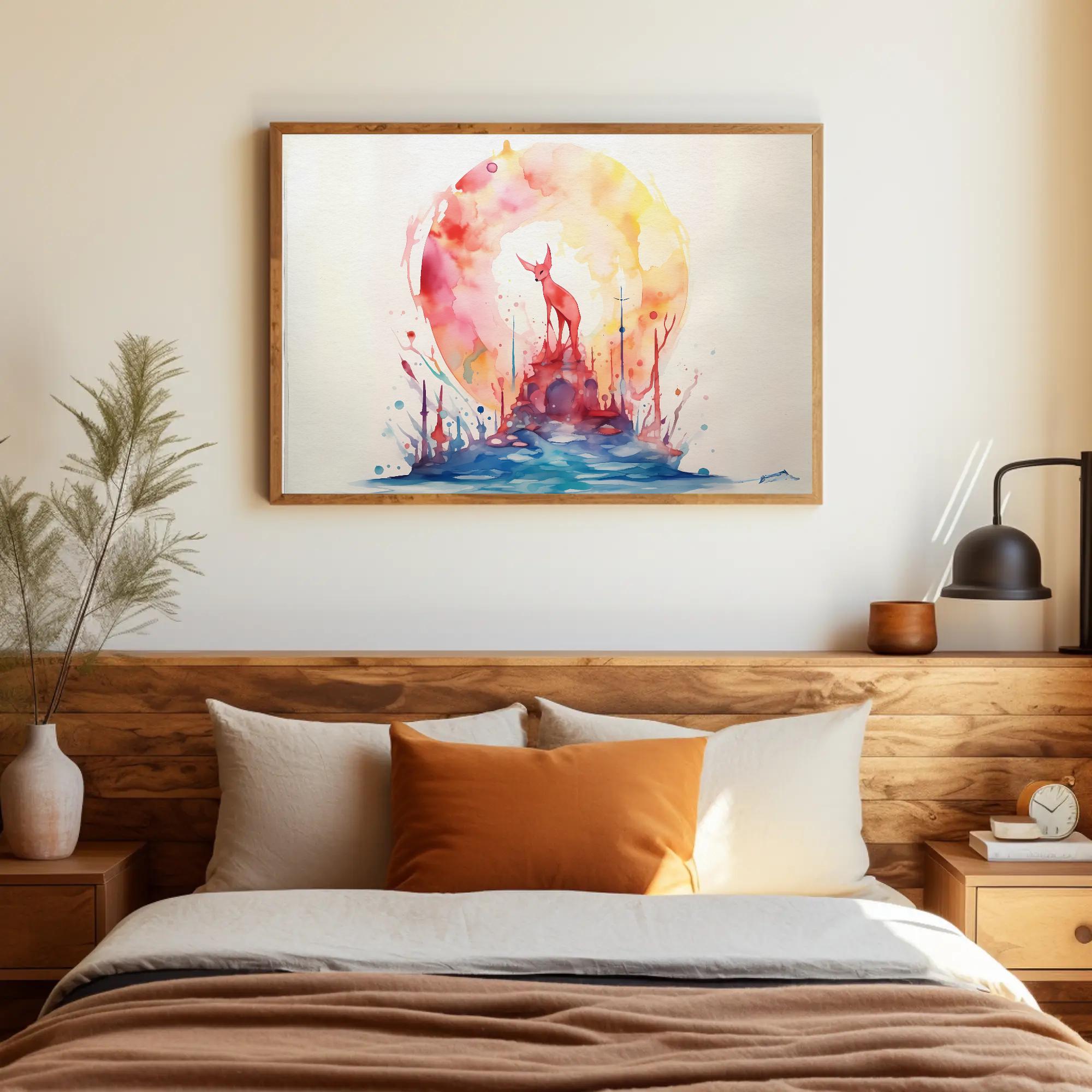 Fox on a Rock Fantasy Watercolor Painting, Fantasy Art, Fantasia Style ...