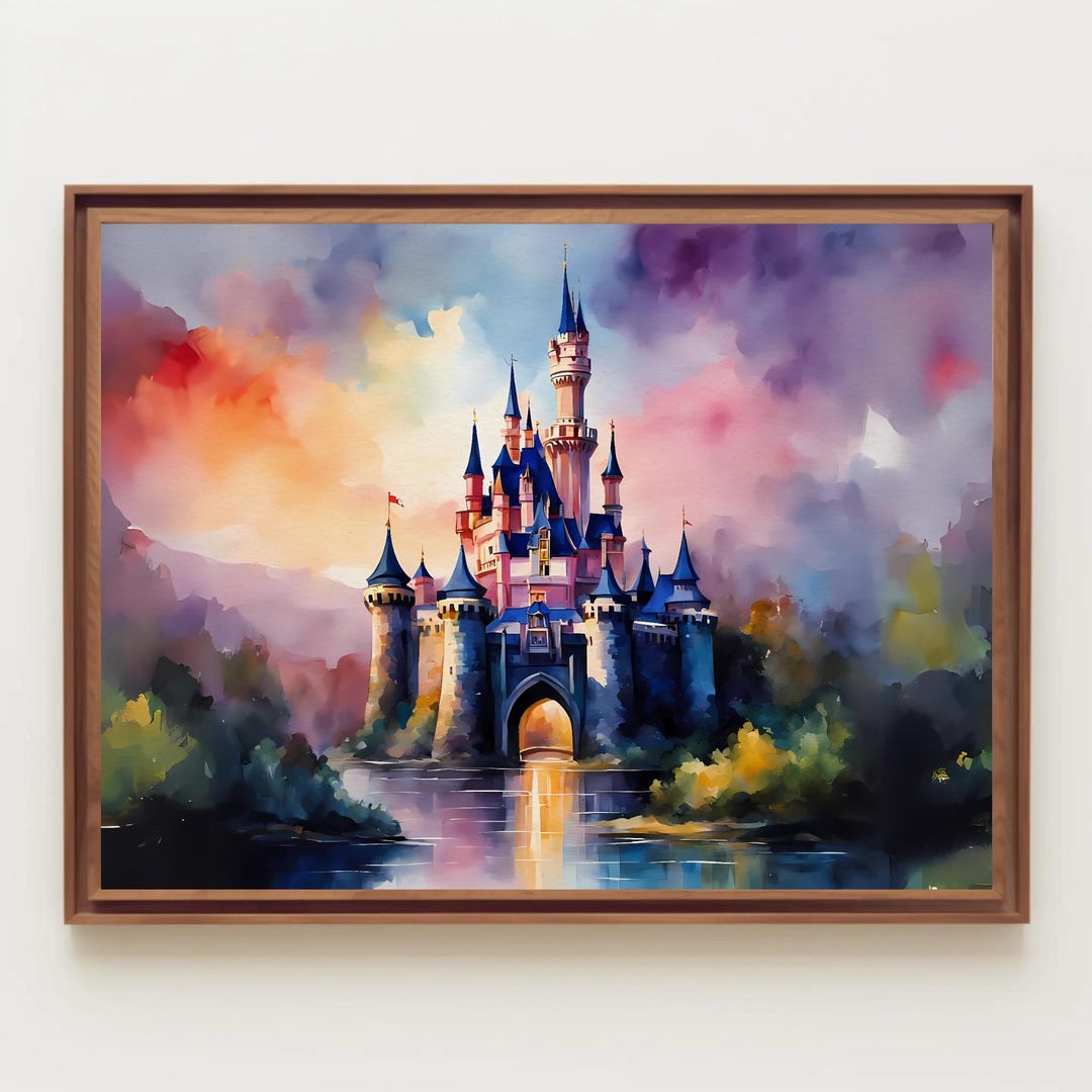 Castle Watercolor Painting, Magic Kingdom, Fairytale Art, Princess ...