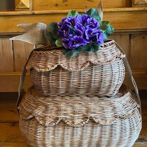 Scallop Rattan Basket Set - Etsy