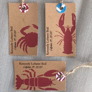 Lobster, Crawfish, Crab Personalized Seafood Boil Bake Tag Napkin Ring ...