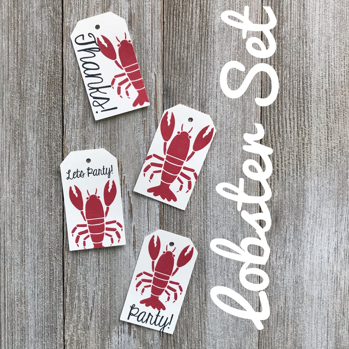 Lobster Seafood Lobster Crawfish Crab Party Favor Tags - Etsy