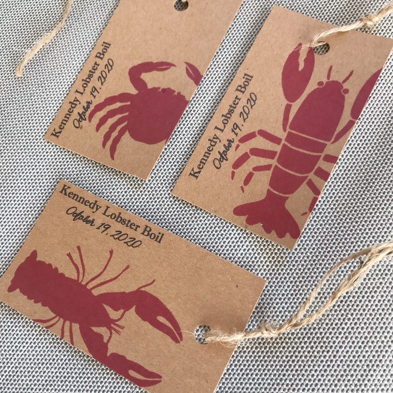 Lobster Crawfish Crab Personalized Seafood Boil Bake Tag - Etsy
