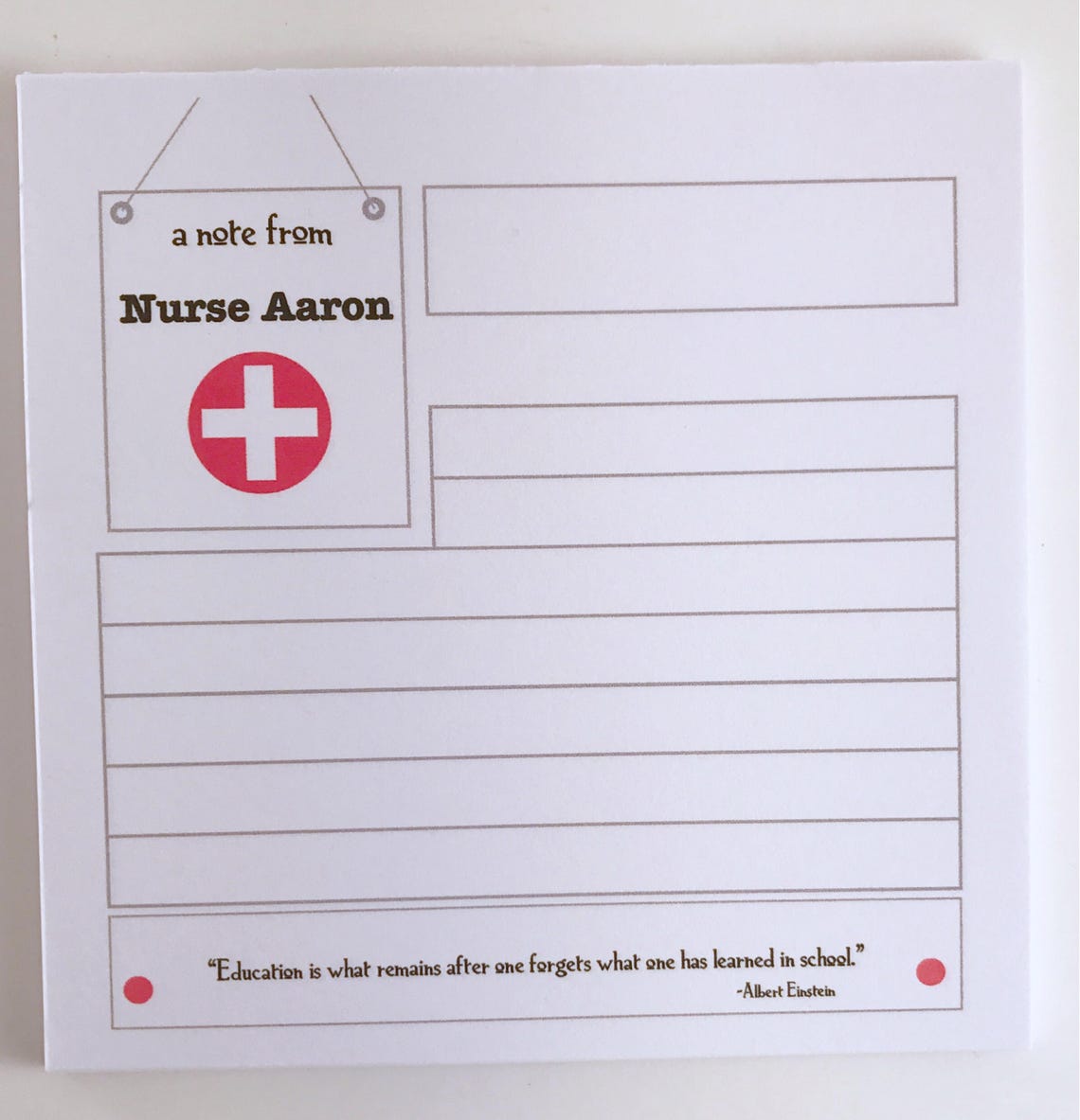 Personalized Nurse Notepad, Health Professional Gift - Etsy
