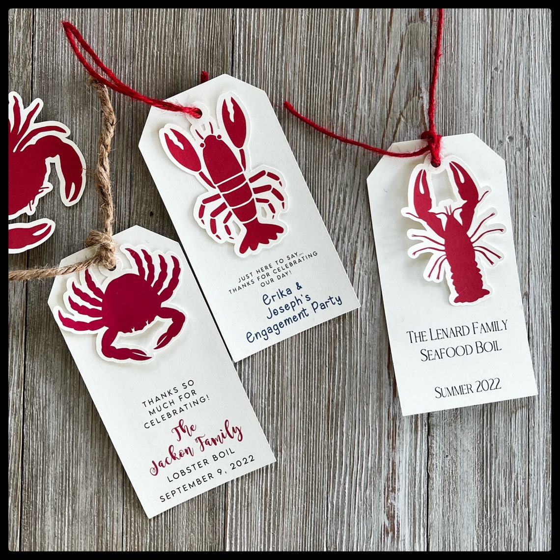 Crawfish Crab Lobster Seafood Boil Personalized Table Decor Napkin Ring ...