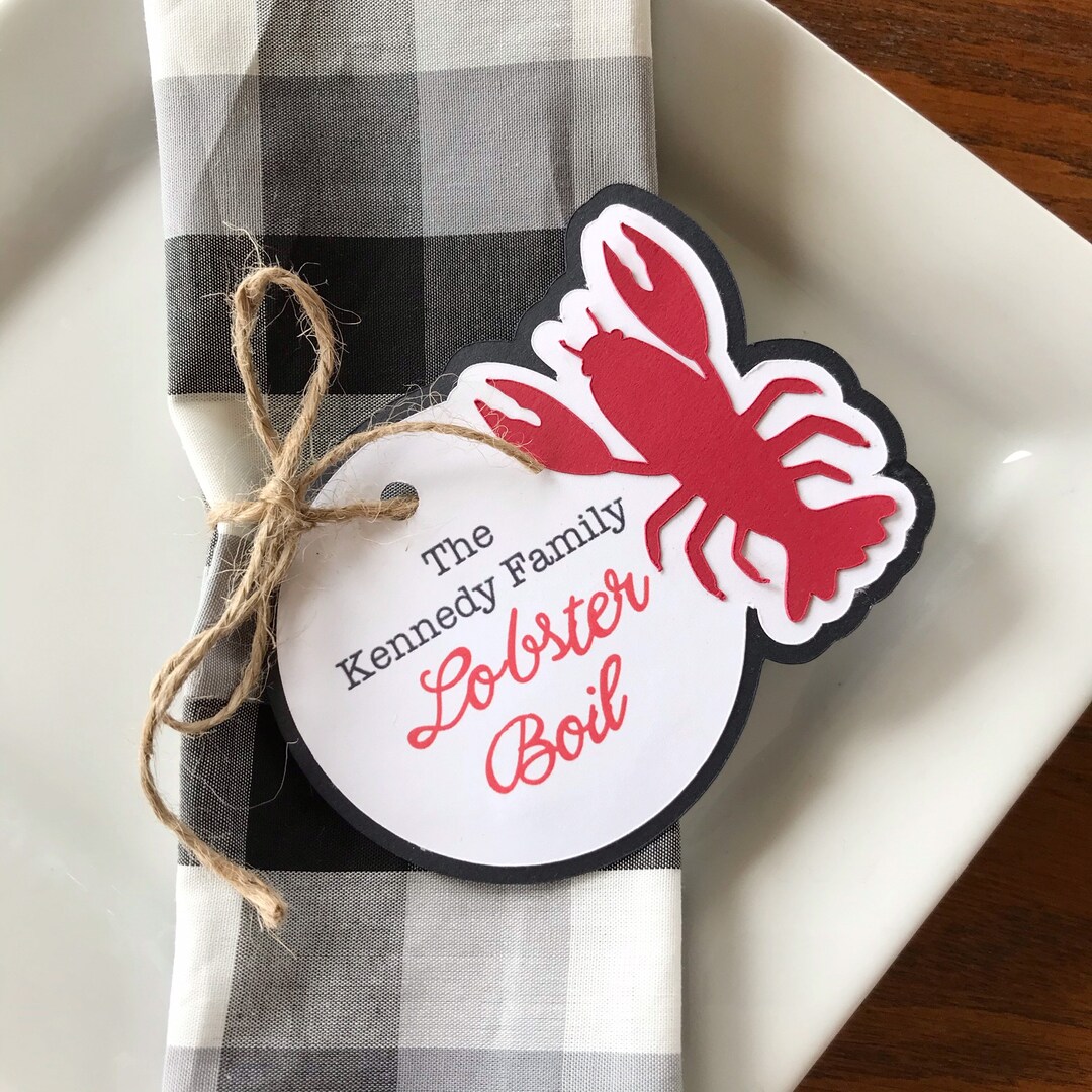 Lobster Crab Crawfish Seafood Boil Personalized Tag Napkin Ring - Etsy