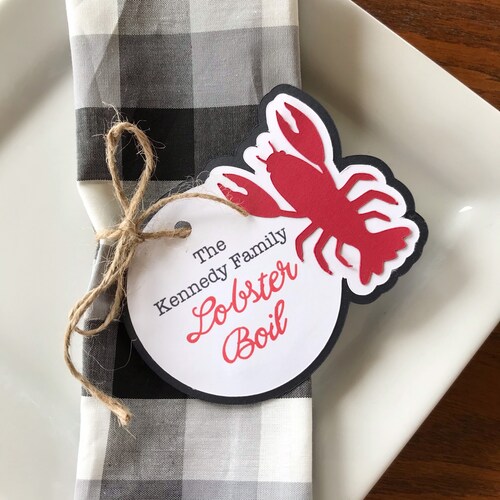 Lobster Crawfish Crab Personalized Seafood Boil Bake Tag - Etsy