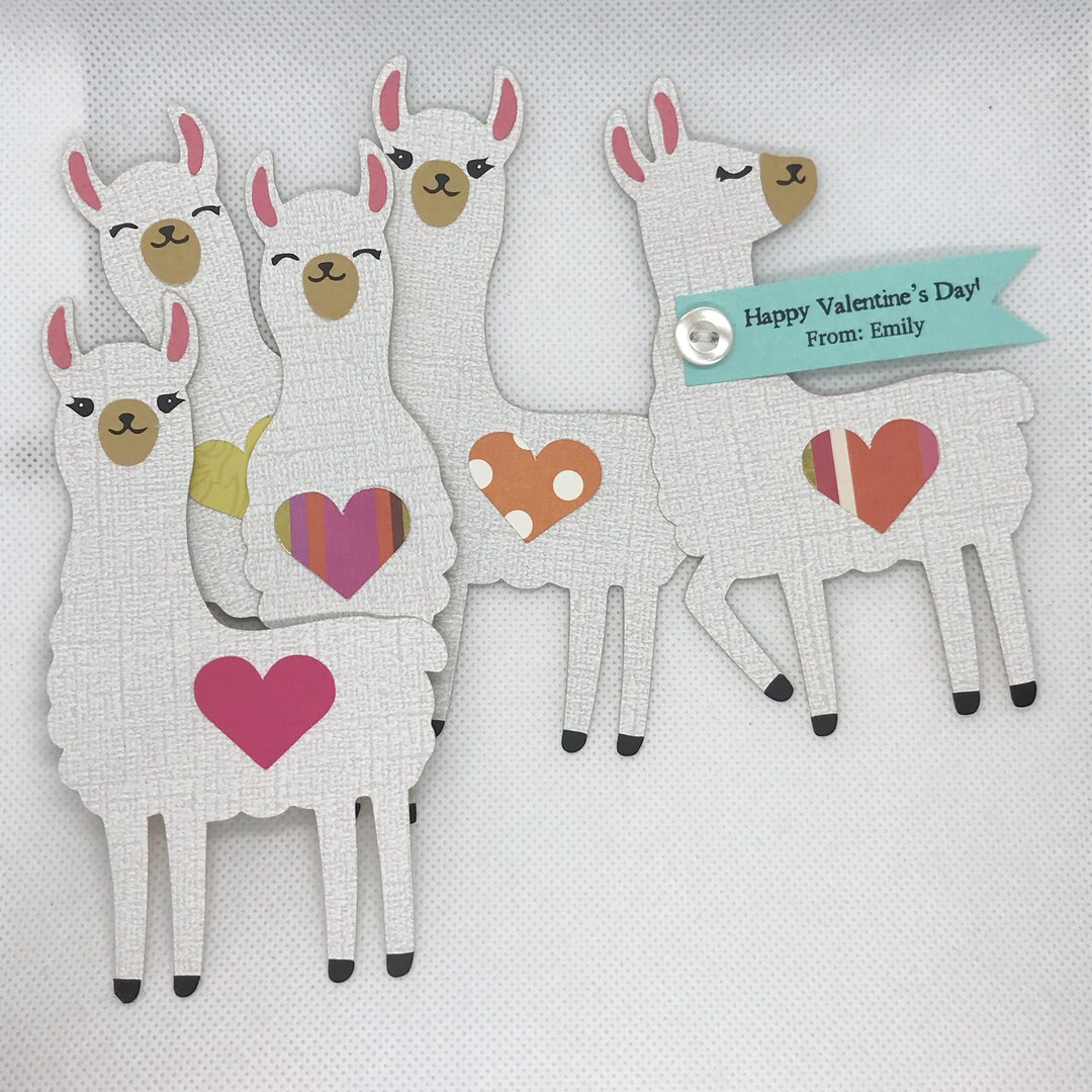 Llama Valentine Cards for Elementary Classroom or Work, Office, Pre ...