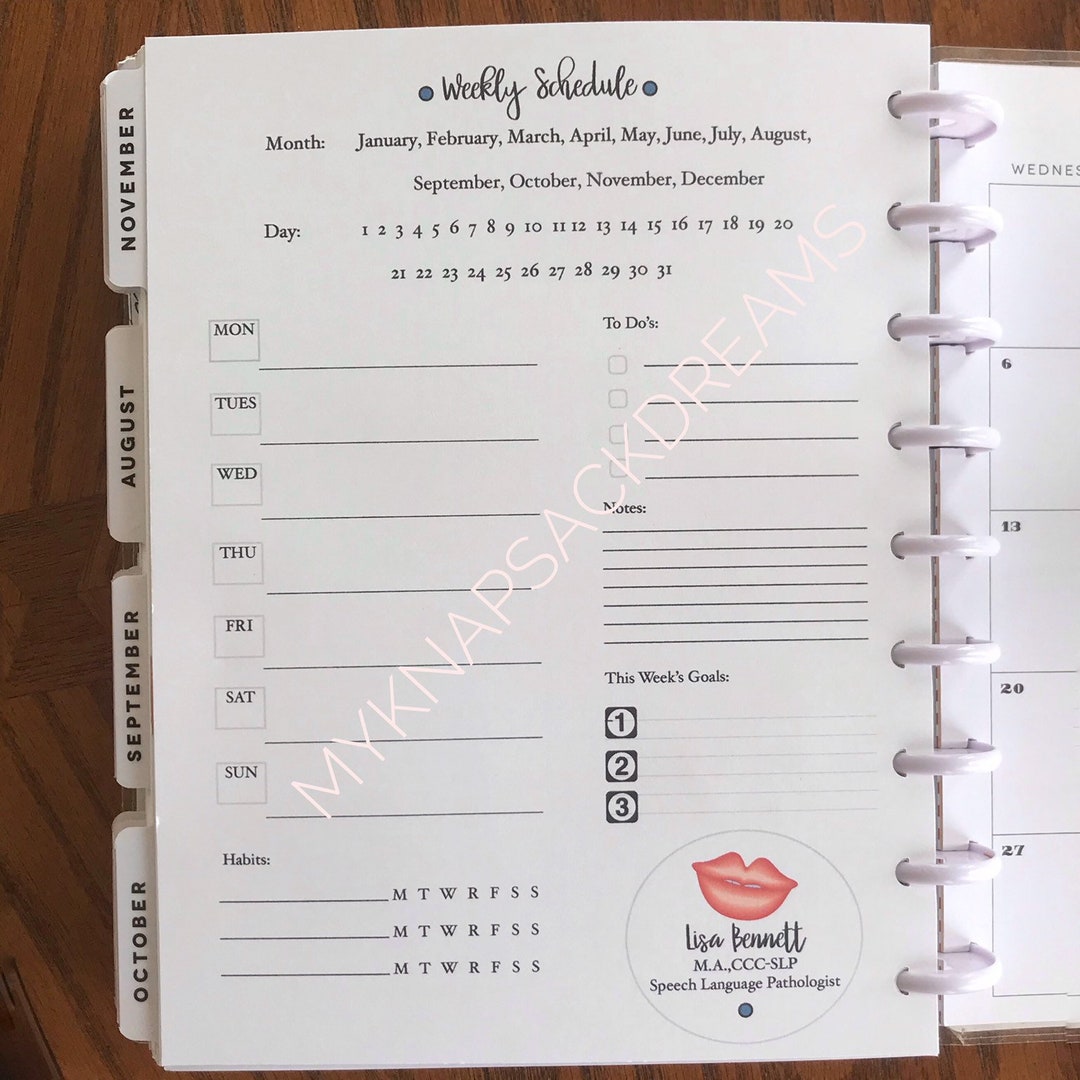 Speech Language Pathologist Planner Pages for 365 Happy Planner - Etsy