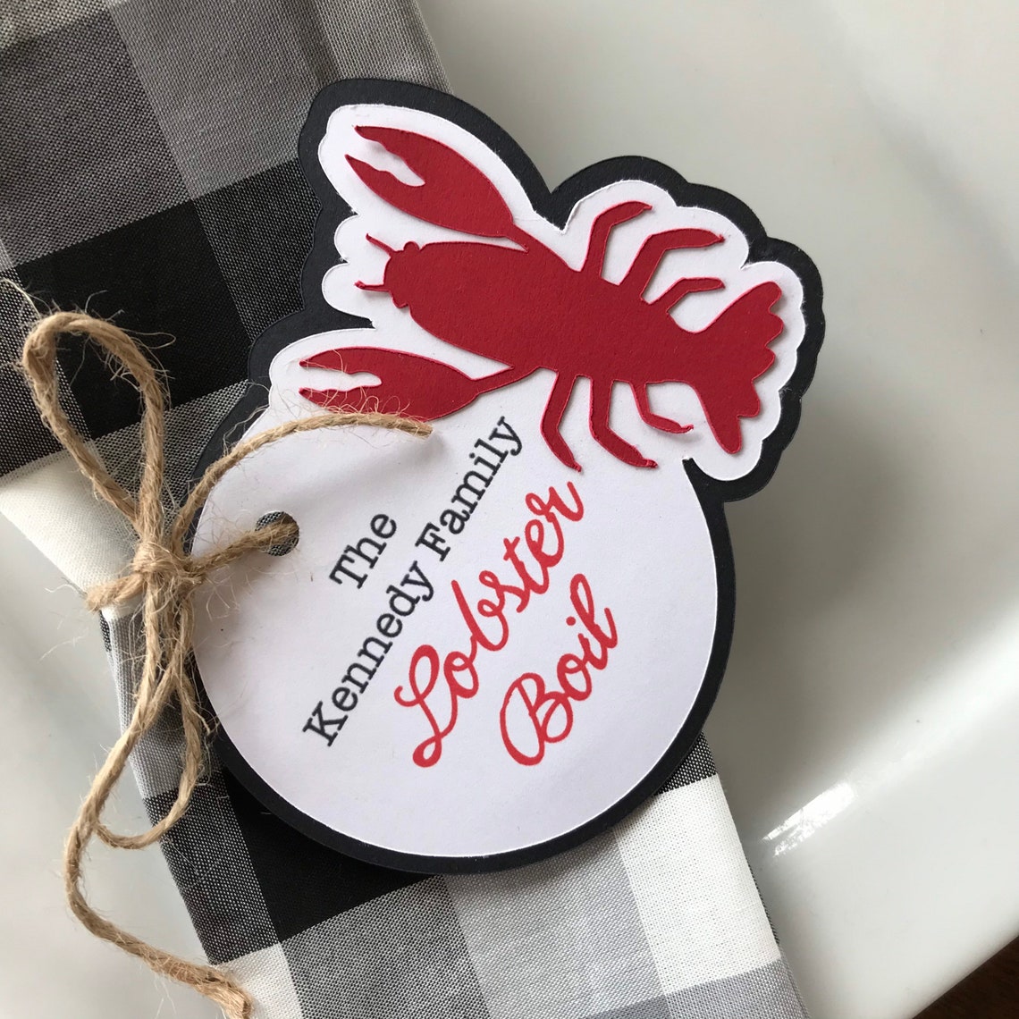 Lobster Crab Crawfish Seafood Boil Personalized Tag Napkin - Etsy
