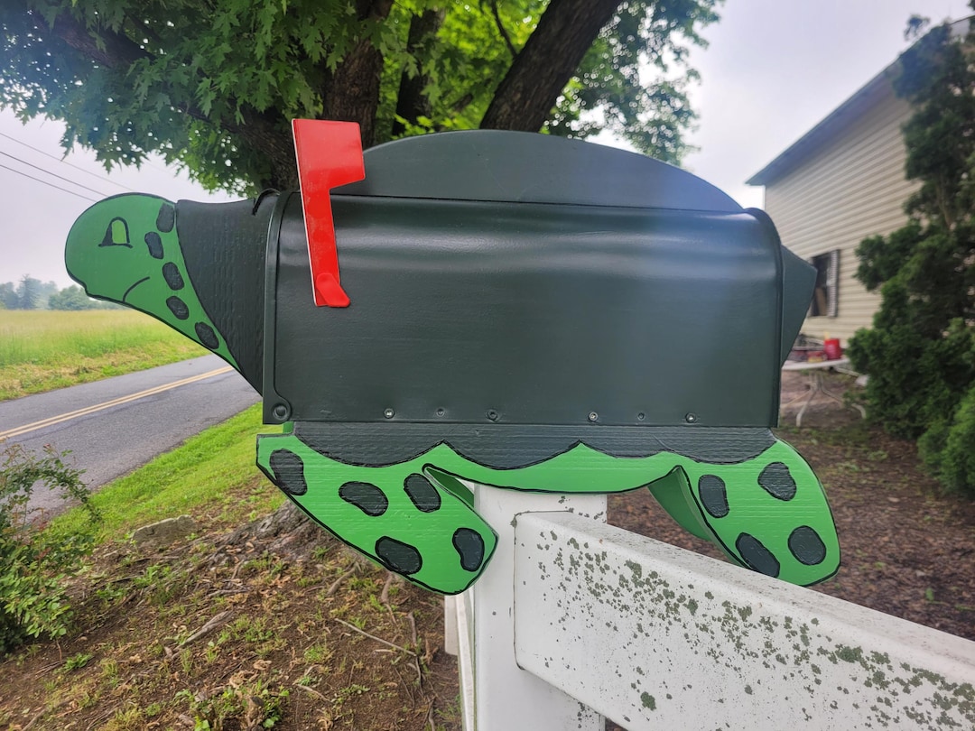Handcrafted Sea Turtle Mailbox | Custom Outdoor Mailbox | Hand-painted ...